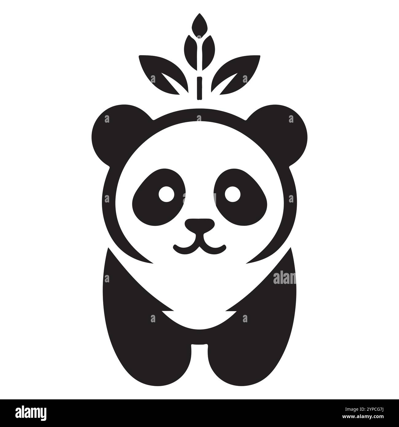 Adorable Panda Icon Vector Illustration On White Background Stock ...