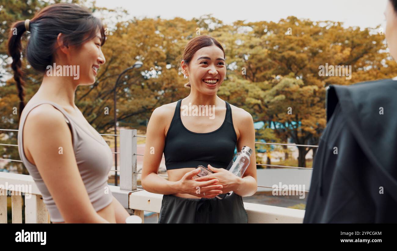 Personal trainer, fitness and break for women, exercise and routine in ...