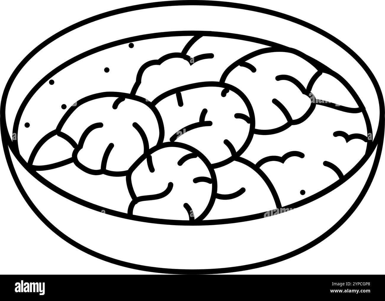 prawn curry sea cuisine line icon vector illustration Stock Vector ...