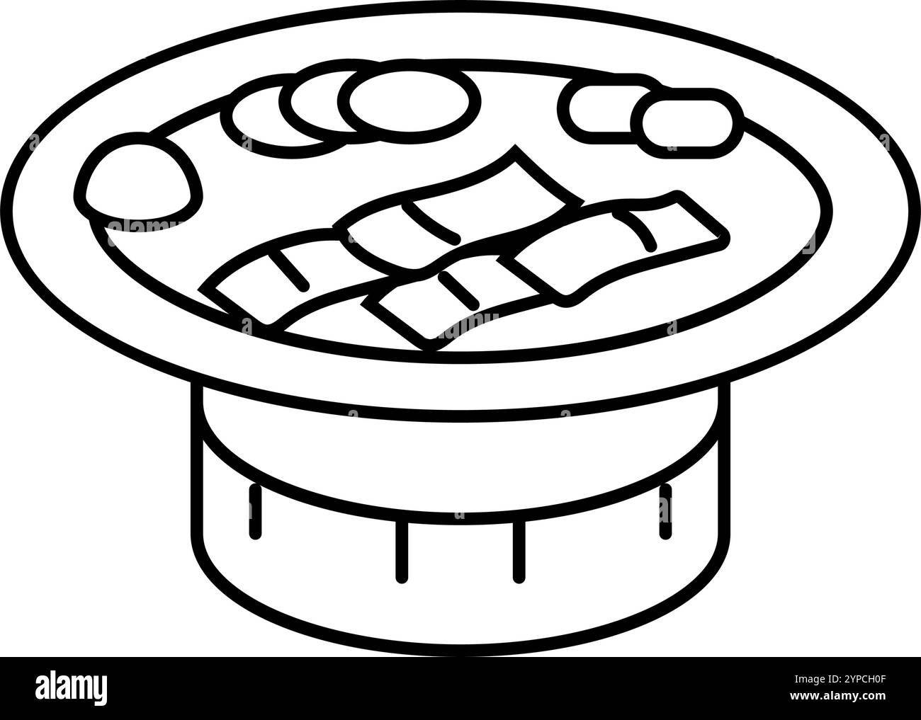 Soju Bottle Korean Cuisine Line Icon Vector Illustration Stock Vector