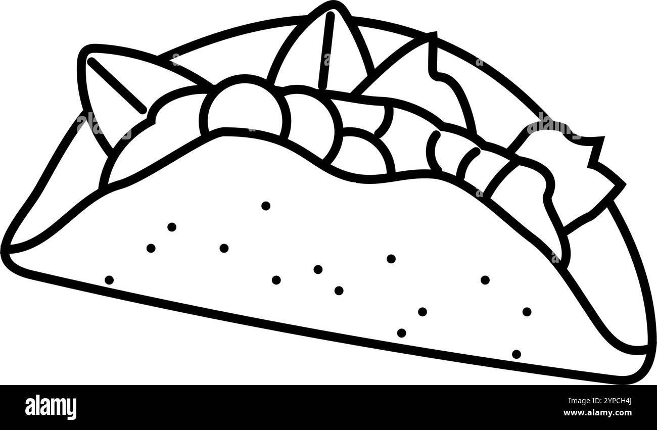 fish taco sea cuisine line icon vector illustration Stock Vector Image ...