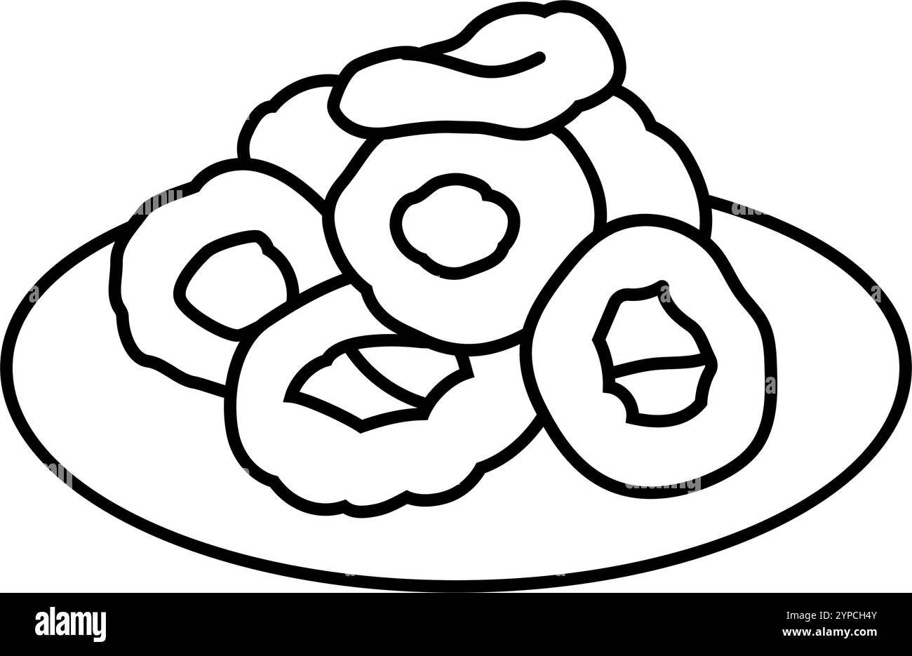 calamari rings sea cuisine line icon vector illustration Stock Vector ...