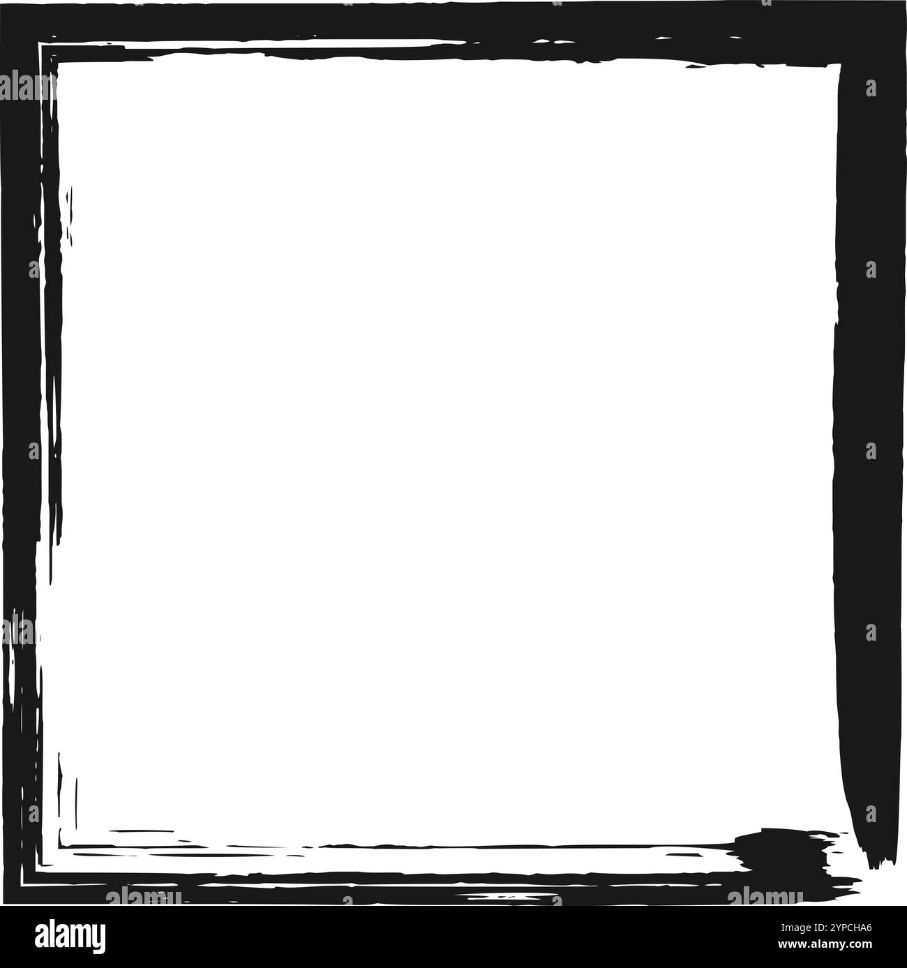 Hand drawn black grunge frame creates a dramatic and textured border on ...