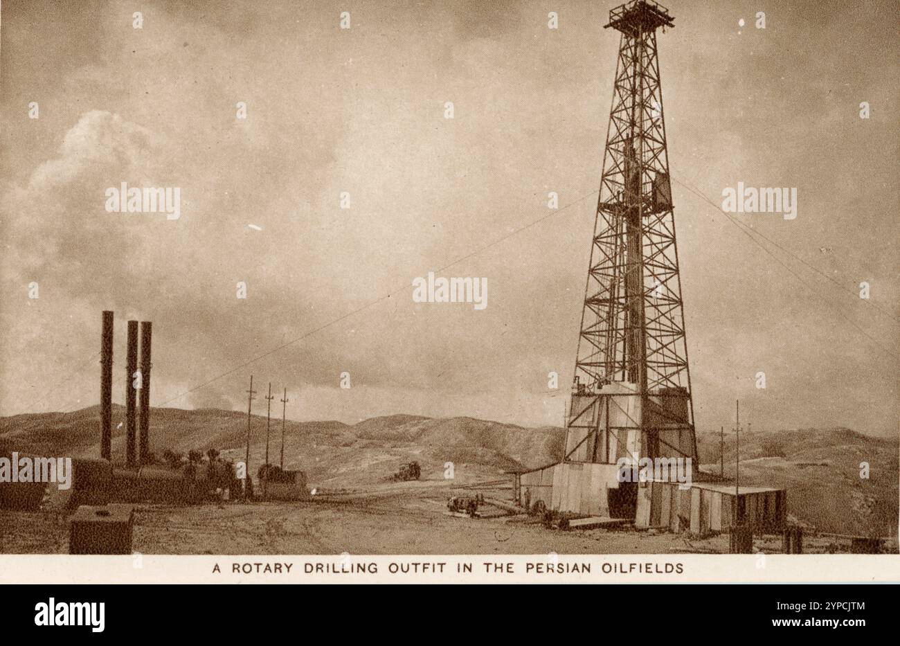 Various scenes from the Persian oilfields at Abadan and Tembi, showing ...
