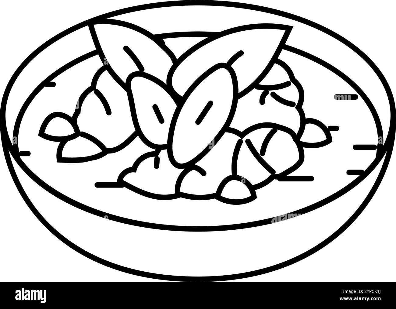 green curry thai cuisine line icon vector illustration Stock Vector ...