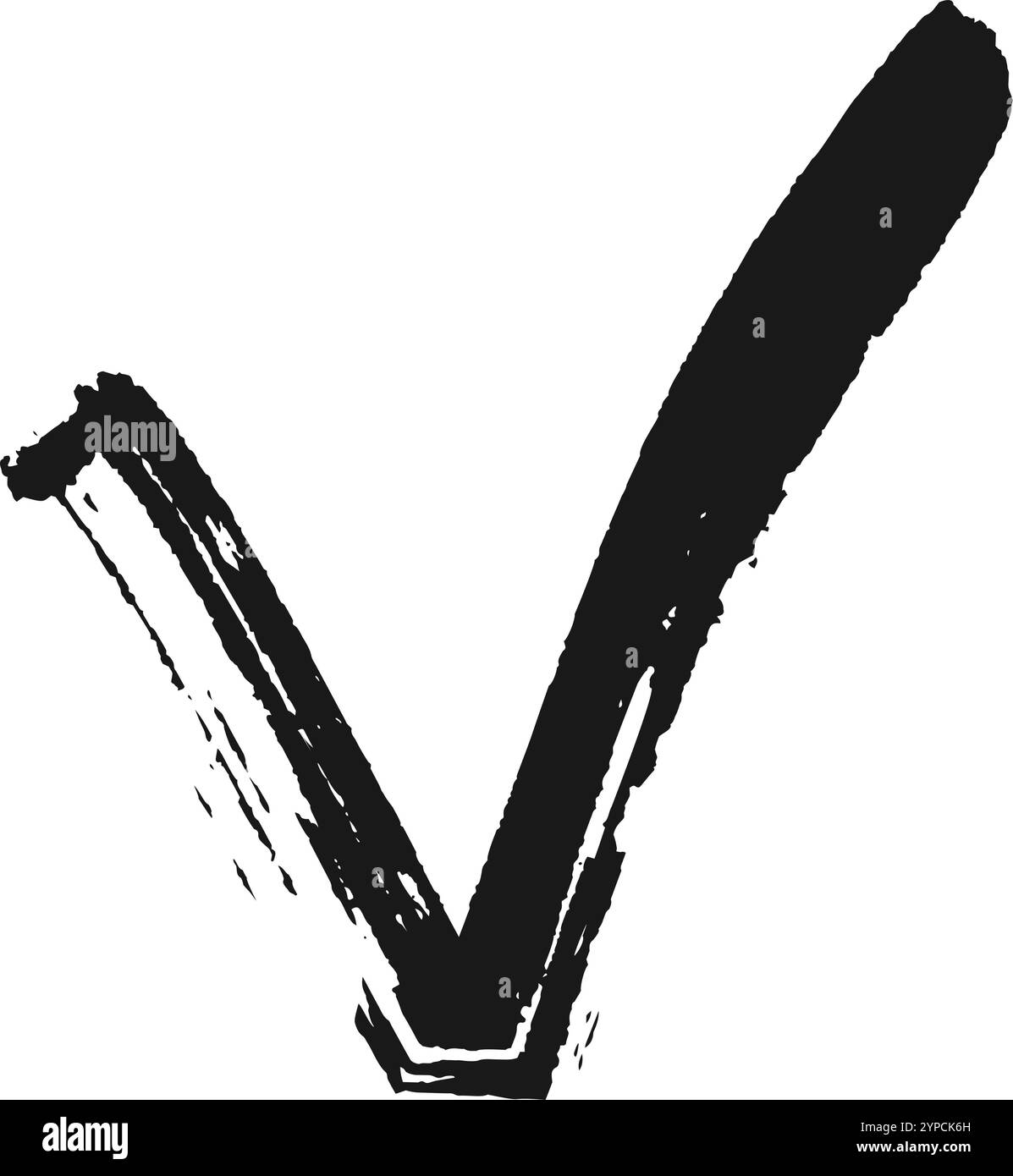 Bold brushstrokes form a striking check mark symbol, exuding ...