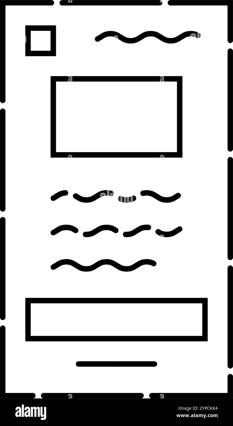 Wireframe Ux Ui Design Line Icon Vector Wireframe Ux Ui Design Sign Isolated Contour Symbol