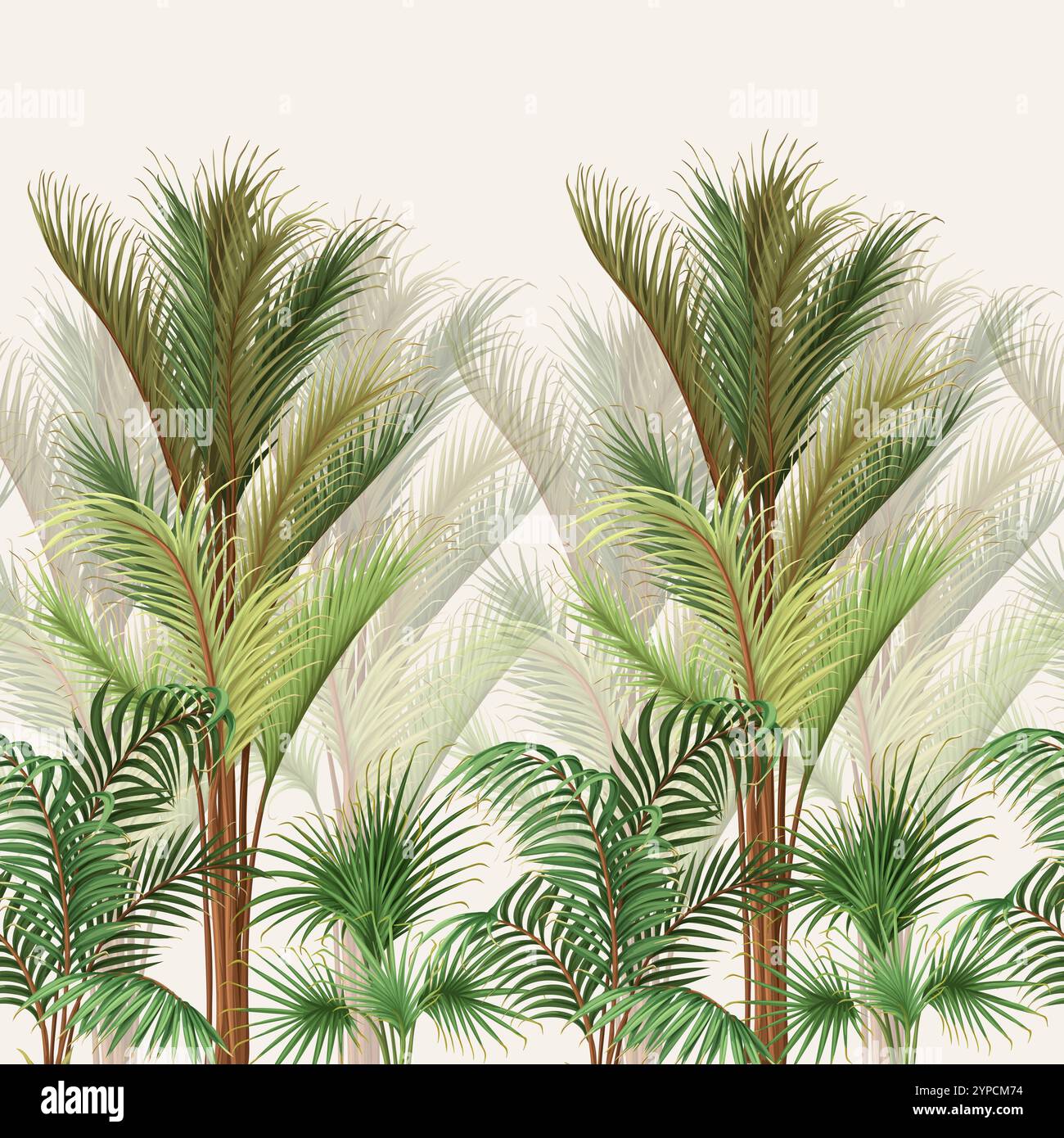 Border with different palm trees. Tropical vector Stock Vector Image & Art - Alamy