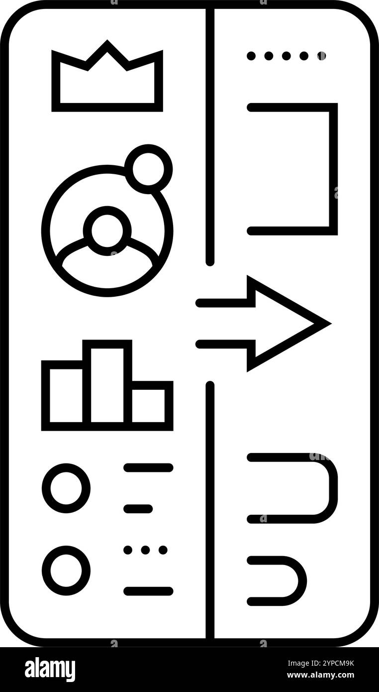 gamification ux ui design line icon vector illustration Stock Vector Image & Art - Alamy