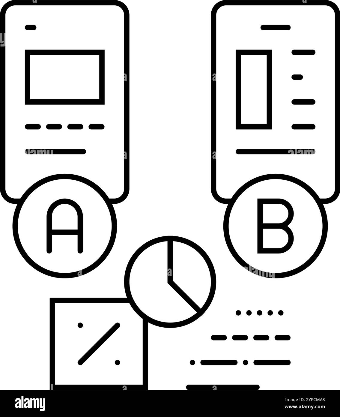 Ab Testing Ux Ui Design Line Icon Vector Illustration Stock Vector