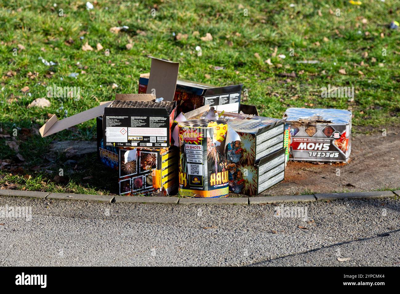 Used firework packaging hi-res stock photography and images - Alamy