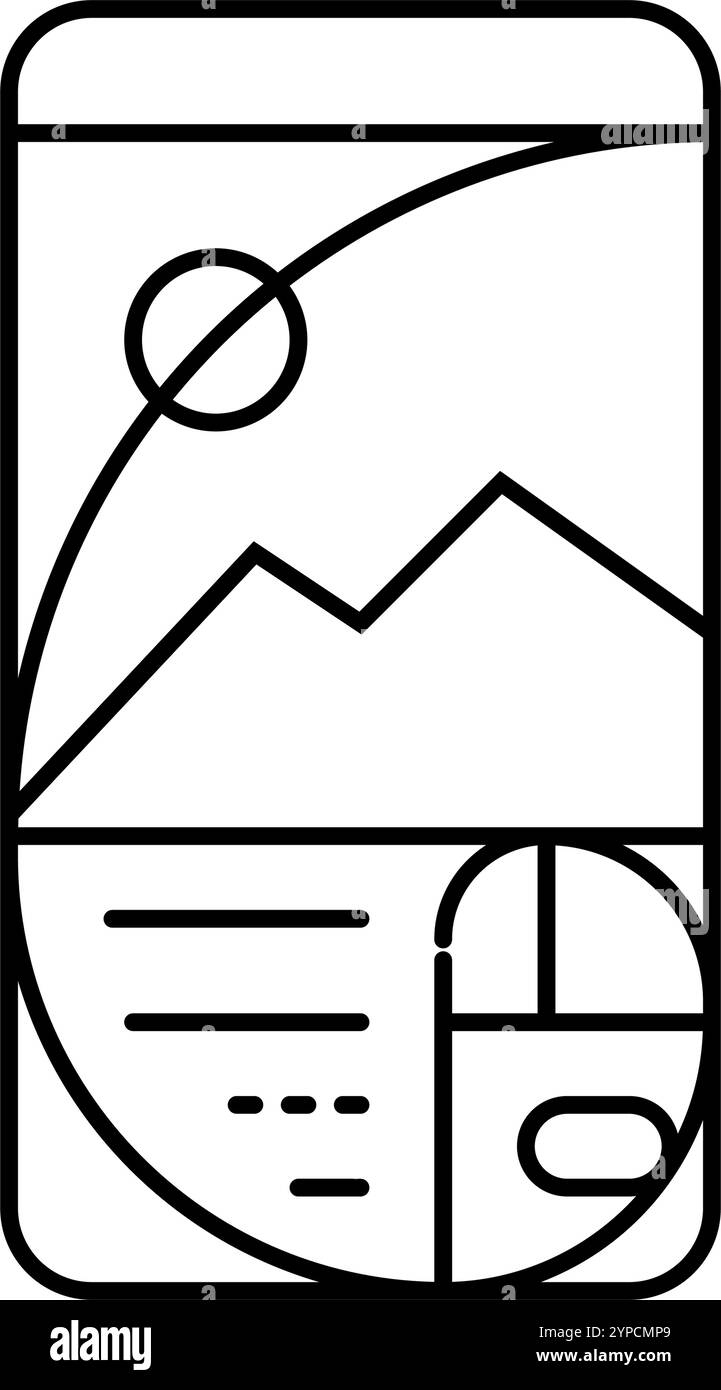 golden ratio ux ui design line icon vector illustration Stock Vector ...