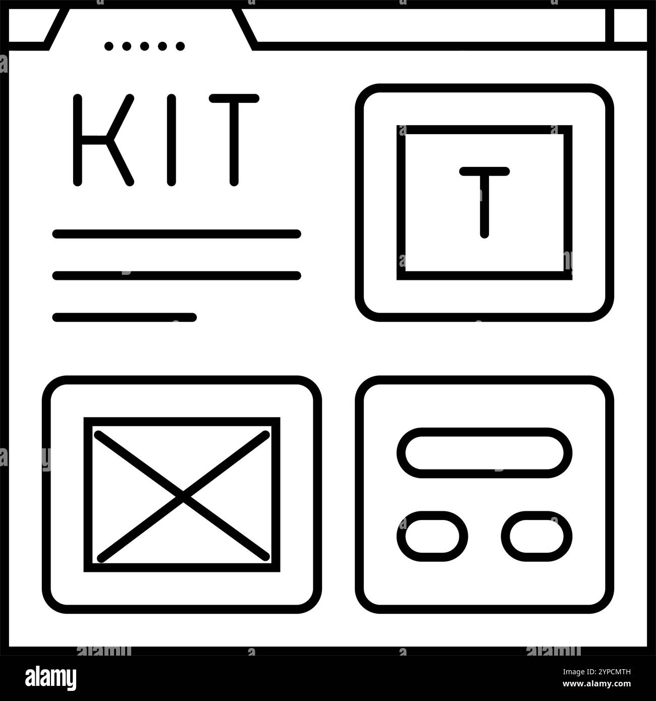 ui kit ux design line icon vector illustration Stock Vector Image & Art ...