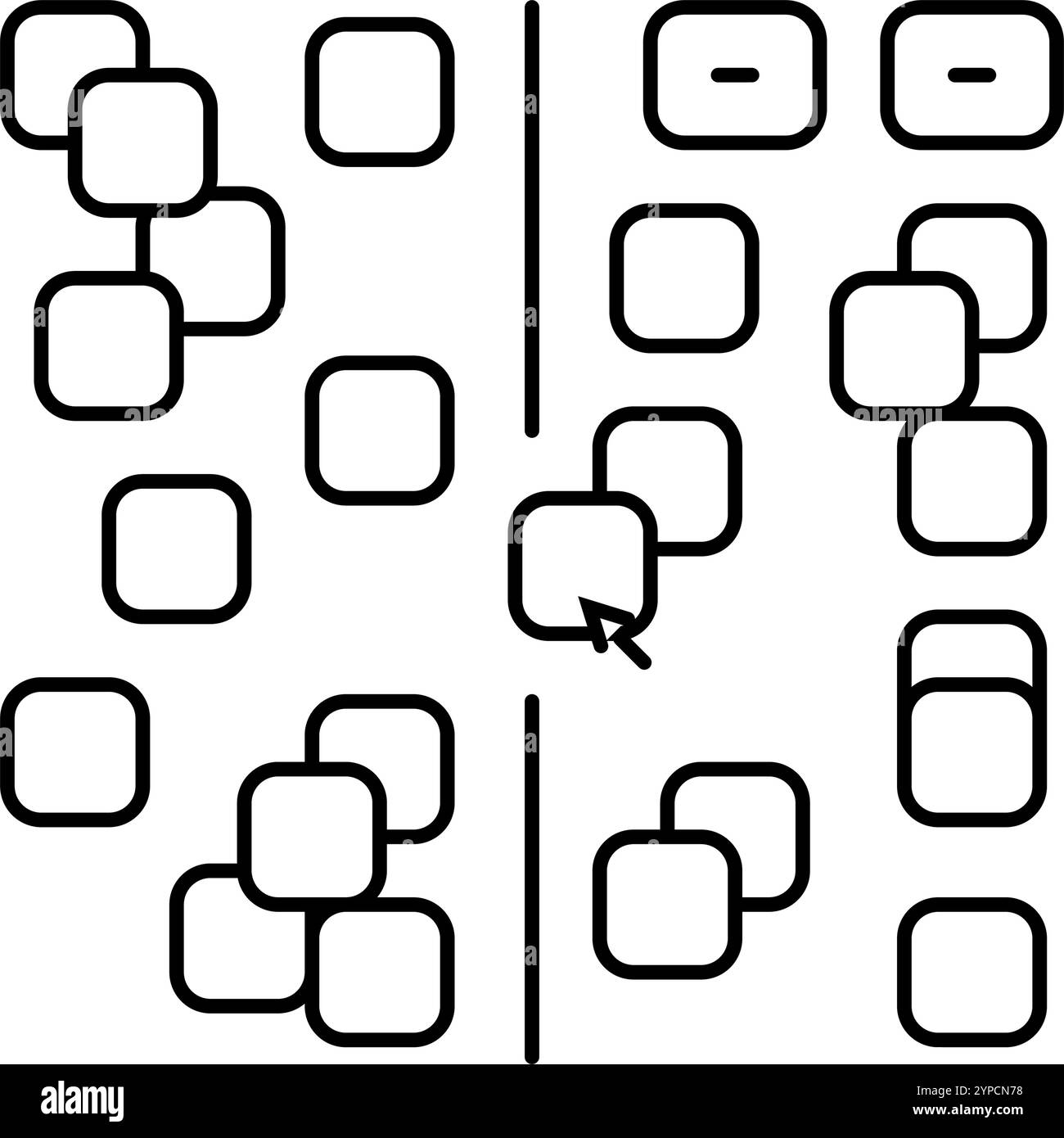 affinity diagram ux ui design line icon vector illustration Stock ...
