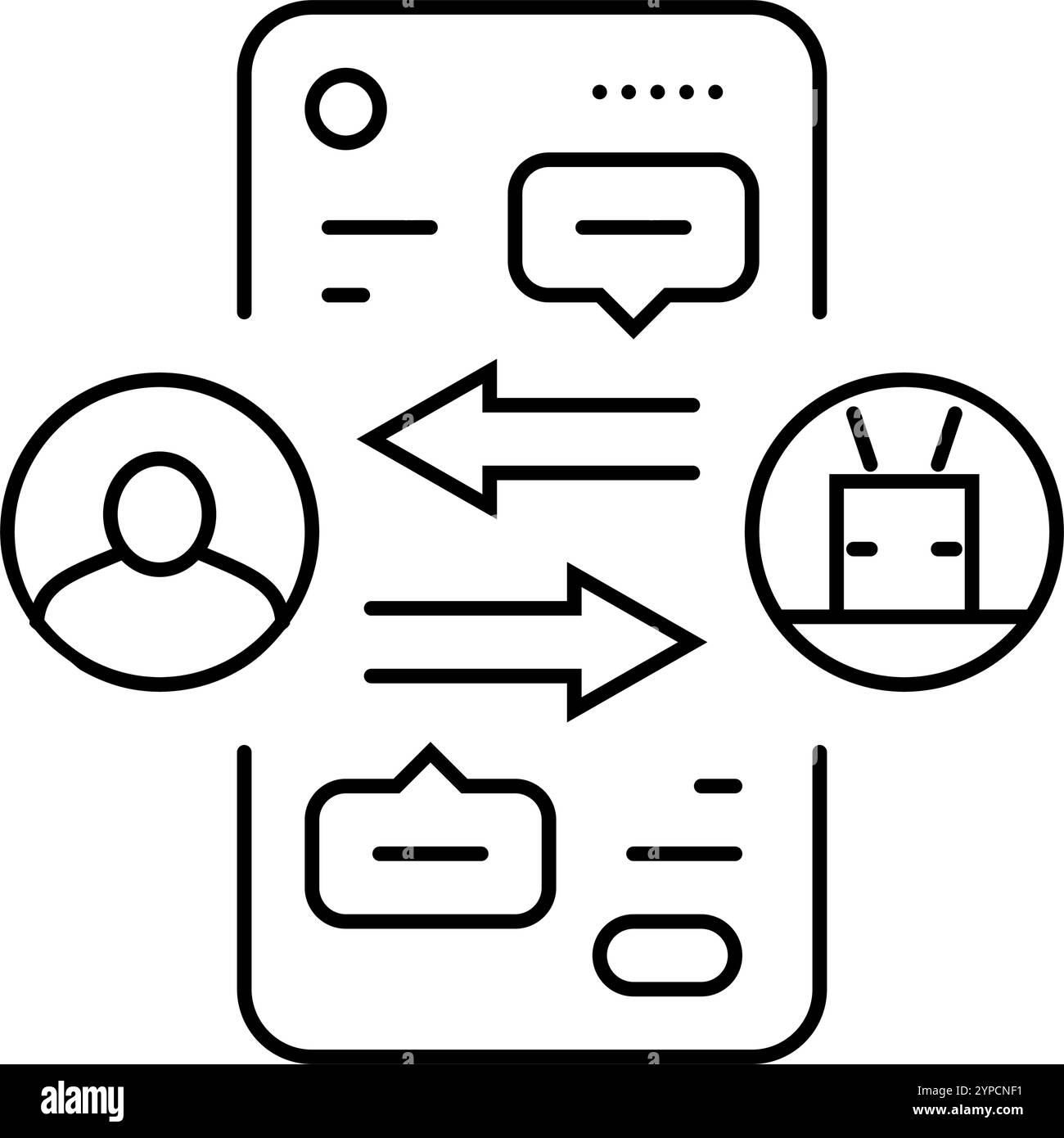 Human Computer Interaction Hci Line Icon Vector Illustration Stock