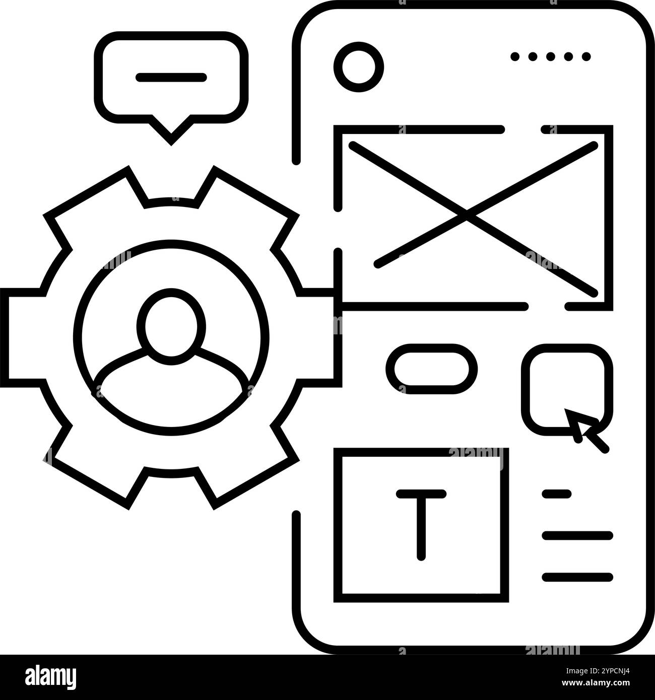 user centered design ucd line icon vector illustration Stock Vector ...