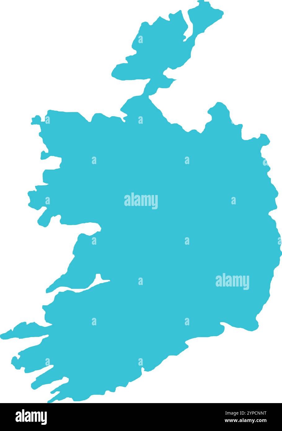 Ireland MAP in Blue, Country Border, Ireland Map, Border line of ...
