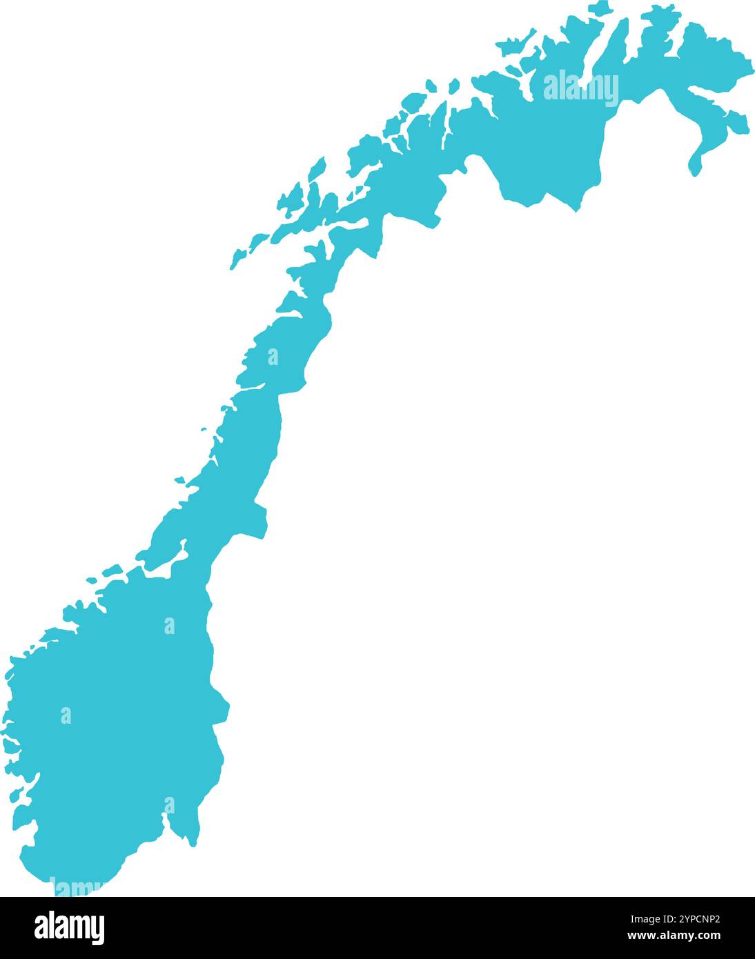 Norway MAP in Blue, Country Border, Norway Map, Border line of Norway ...