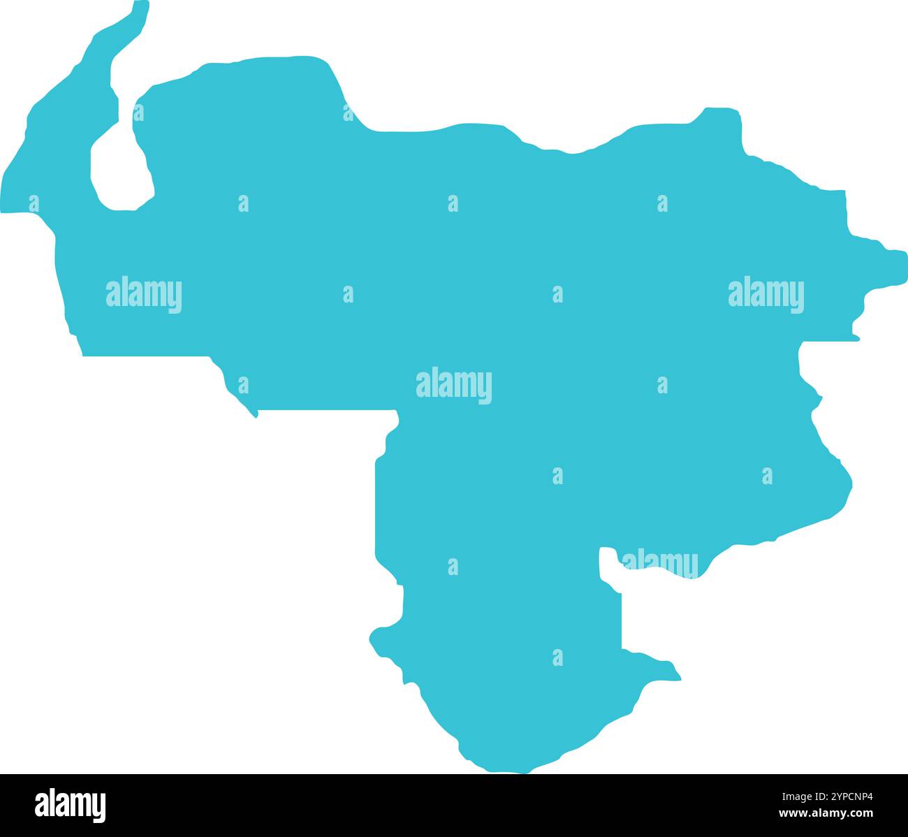 Venezuela MAP in Blue, Country Border, Venezuela Map, Border line of ...
