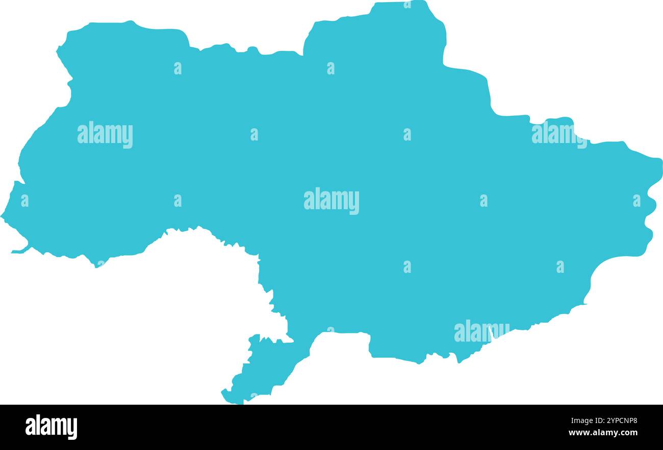 Ukraine MAP in Blue, Country Border, Ukraine Map, Border line of ...