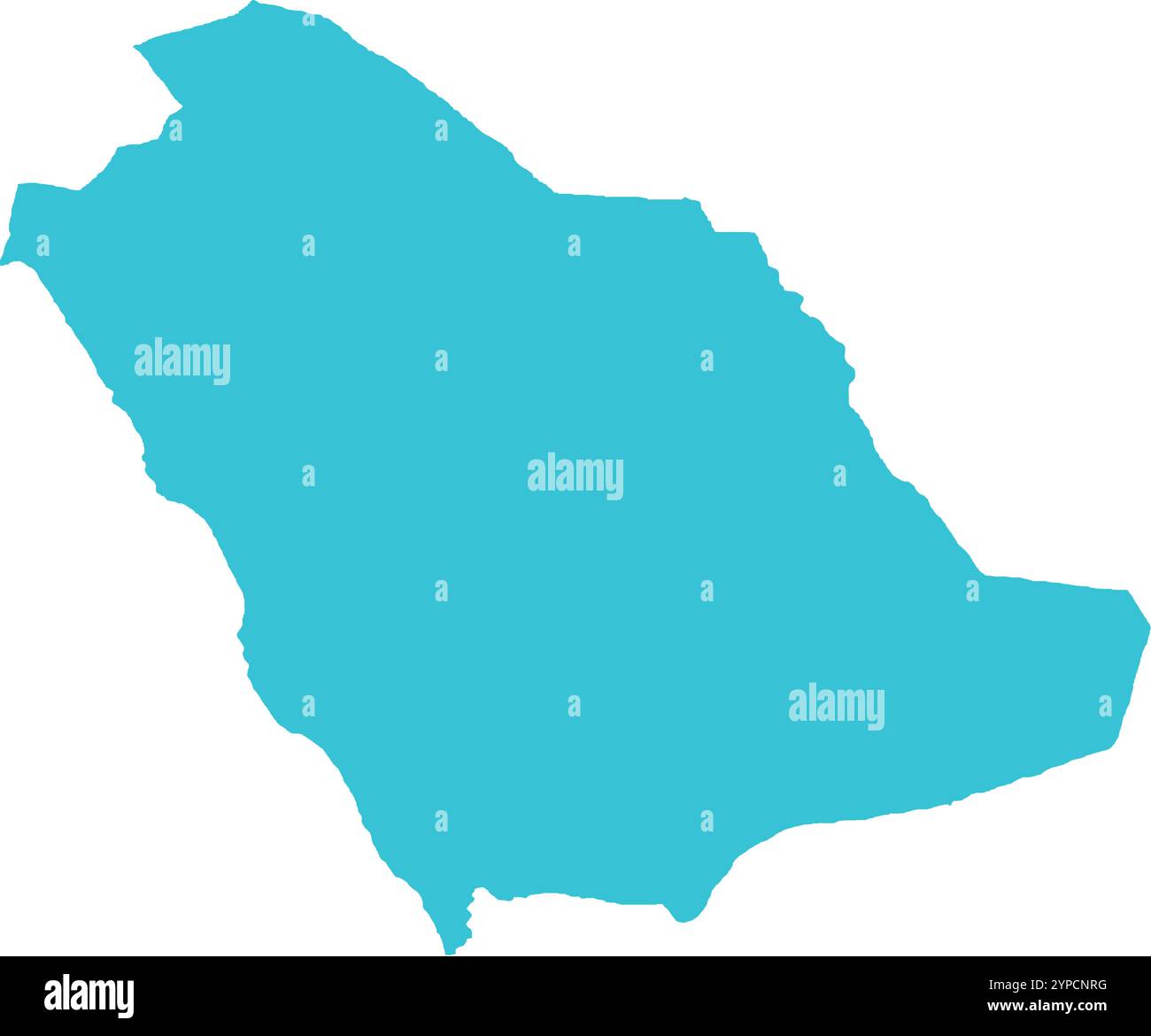 Saudi Arabia MAP in Blue, Country Border, Saudi Arabia Map, Border line ...