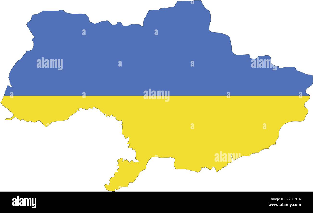 Ukraine Flag in Map, Ukraine Map with Flag, Nation Flag of Ukraine ...