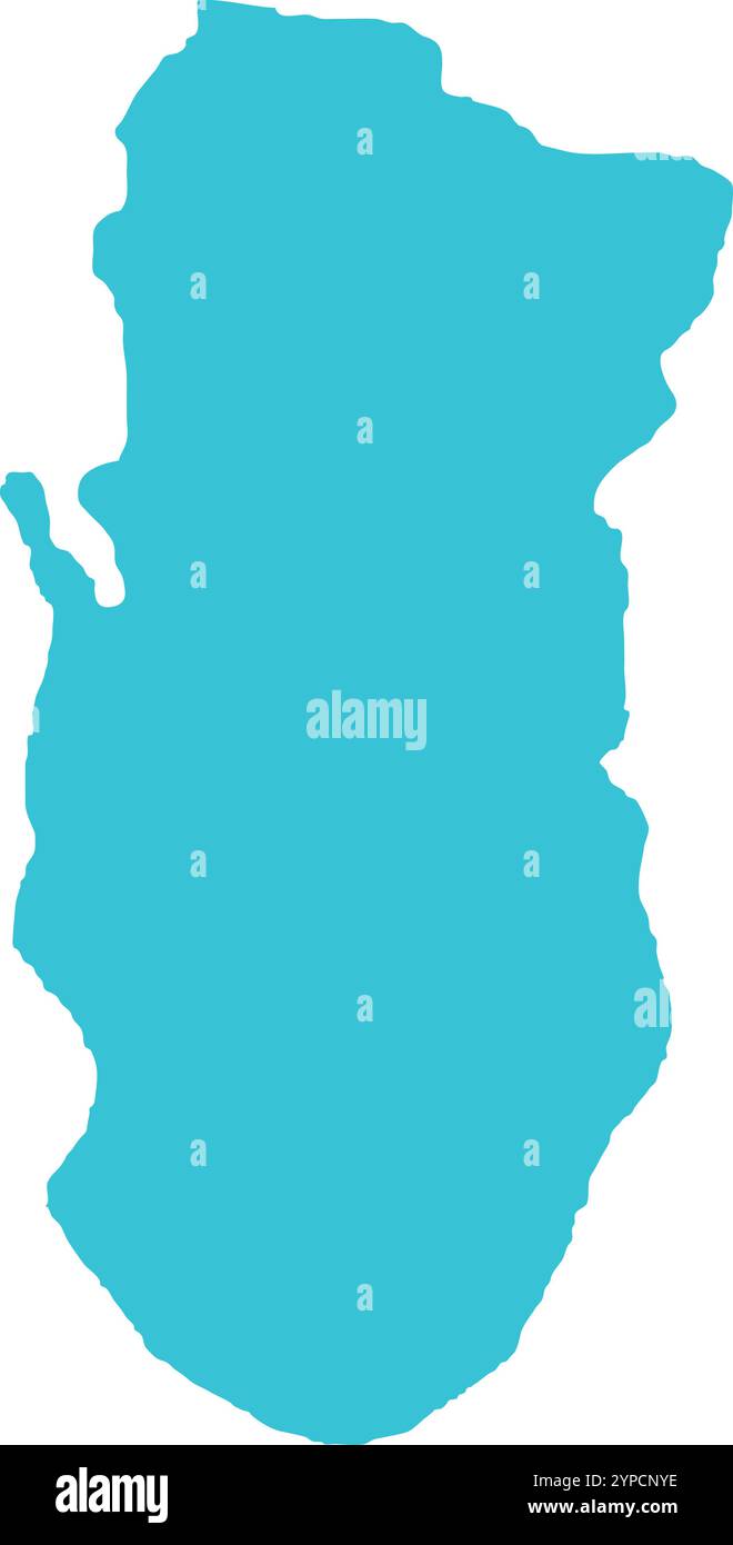 Qatar MAP in Blue, Country Border, Qatar Map, Border line of Qatar ...