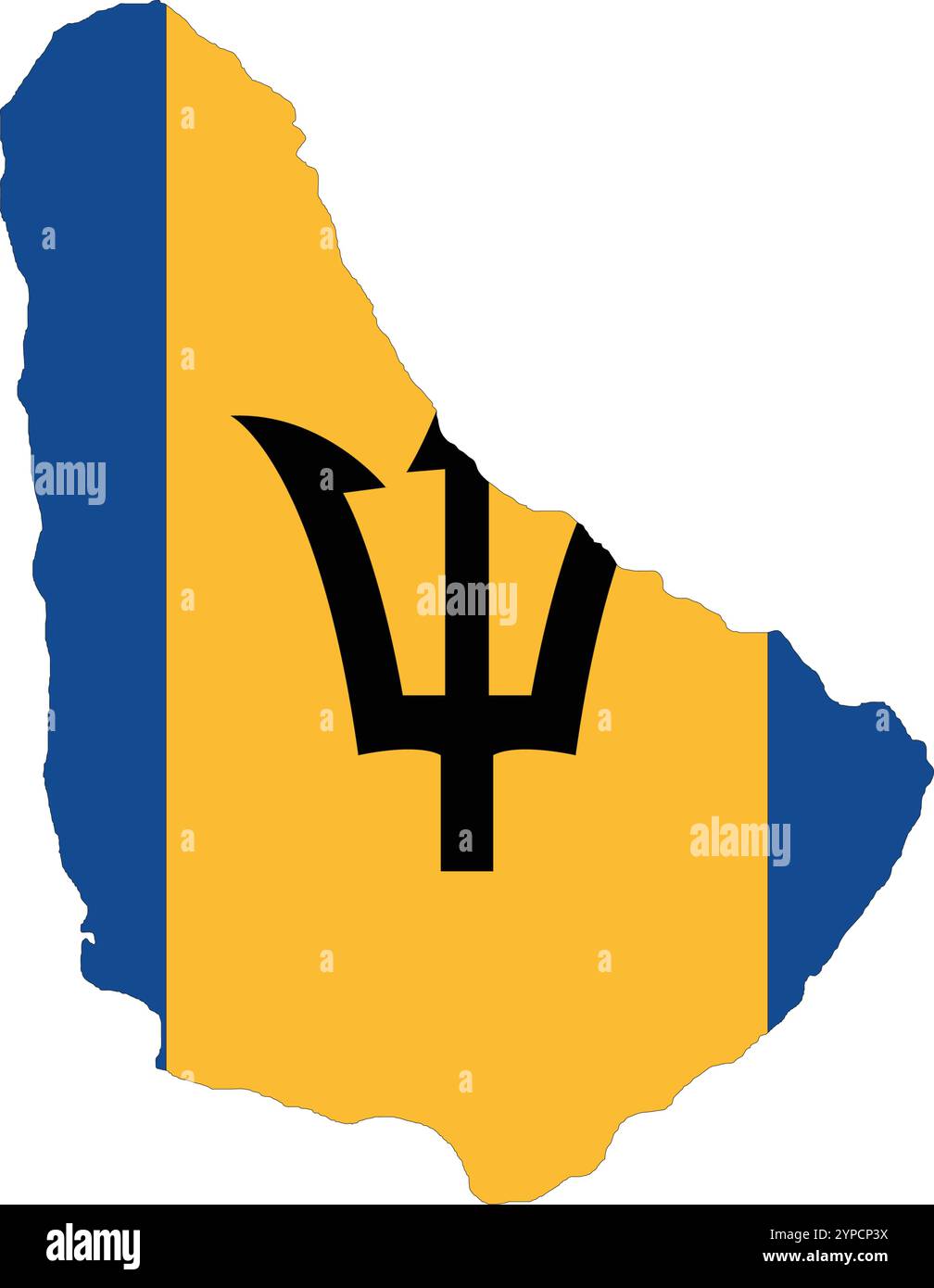 Barbados Flag in Map, Barbados Map with Flag, Nation Flag of Barbados, Barbados map Stock Vector ...