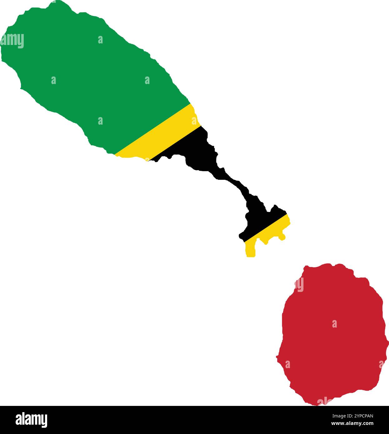 Saint Kitts Nevis Flag in Map, Saint Kitts Nevis Map with Flag, Nation ...