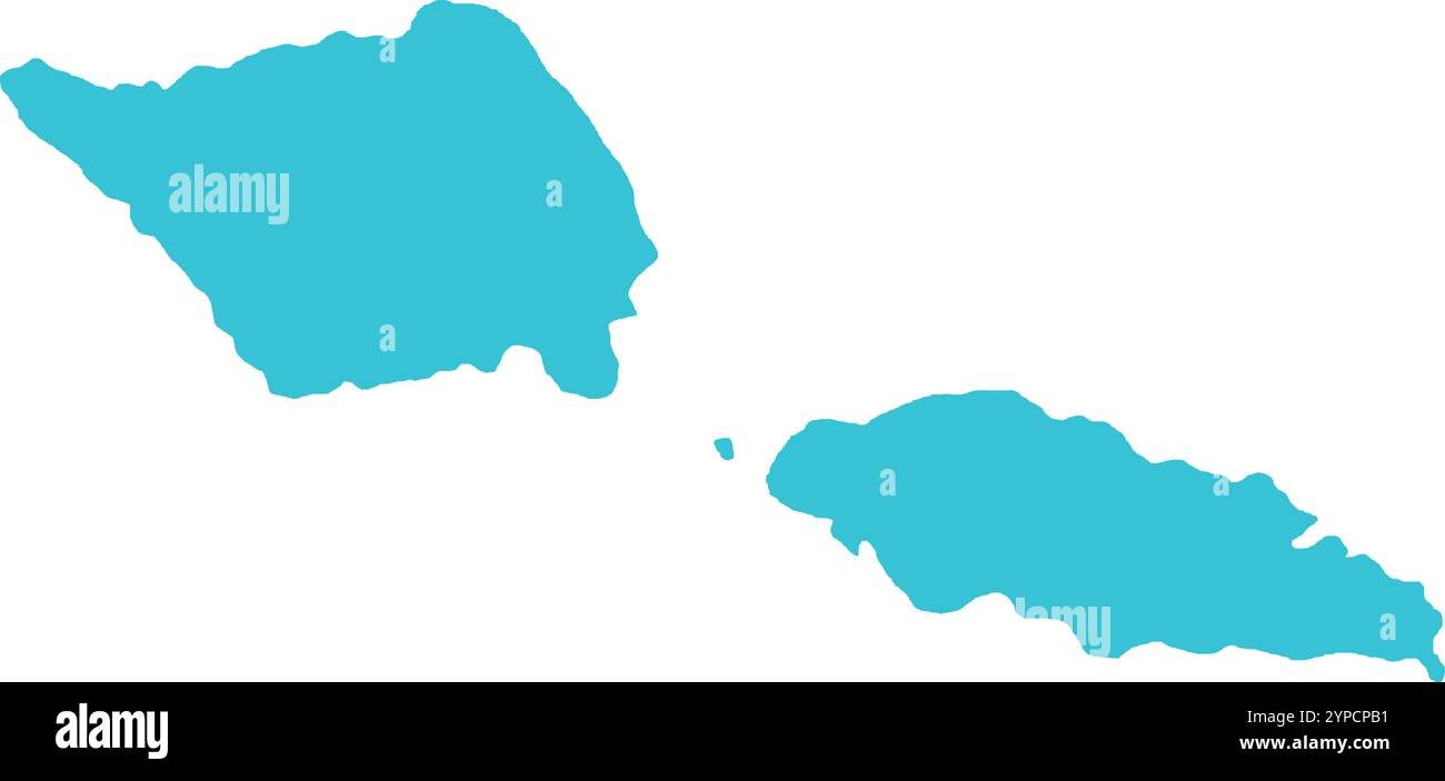 Samoa MAP in Blue, Country Border, Samoa Map, Border line of Samoa ...