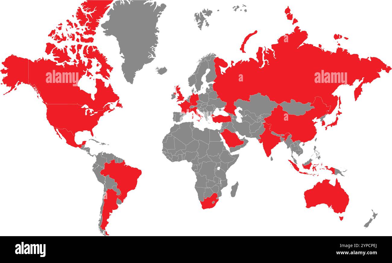 G20 Country in World, World Map, Geographic Map, Country Border line ... G20 Country in World, World Map, Geographic Map, Country Border line ...
