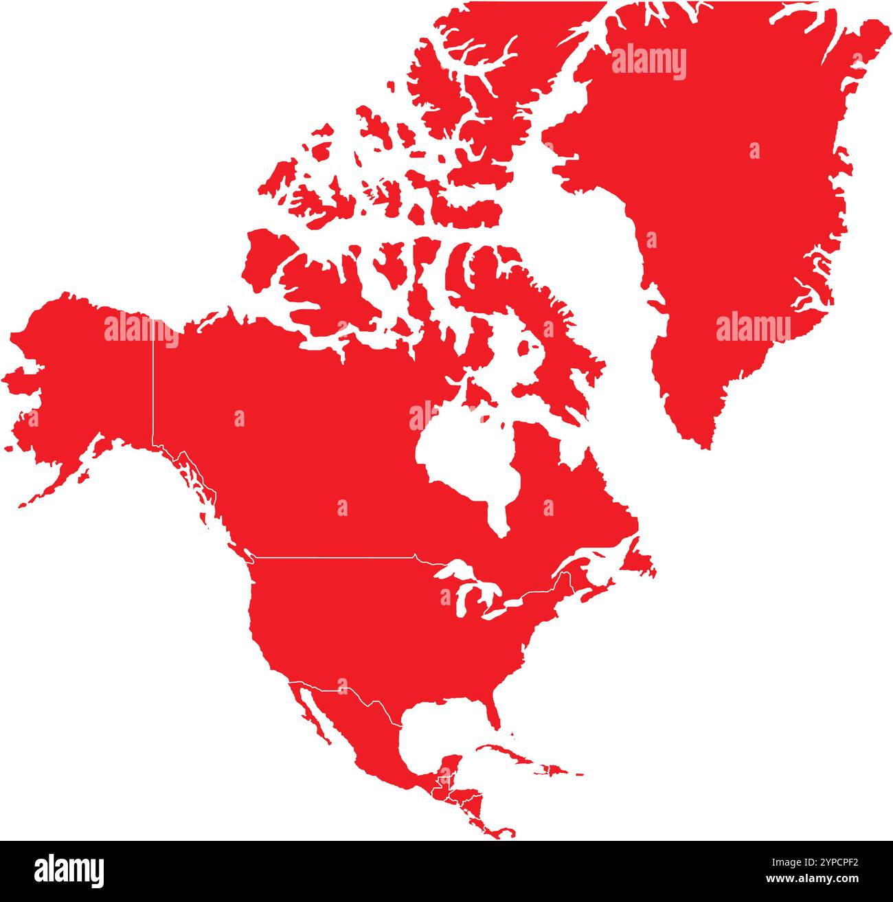 North America MAP in Blue, Country Border, North America Map, Border ...