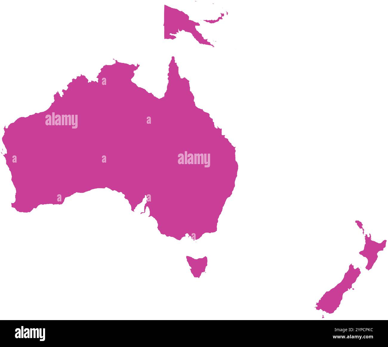 Australia and Oceania MAP in Blue, Country Border, Australia and Oceania Map, Border line of ...