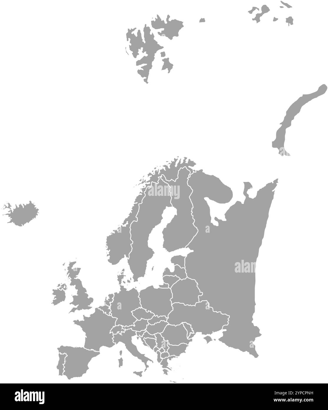 Europe Map Grey, Europe countries, Europe countries Map, Border line of ...