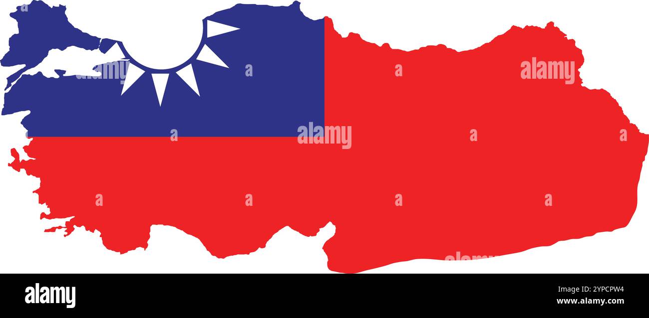 Turkey Flag in Map, Turkiye Map with Flag, Nation Flag of Turkey ...