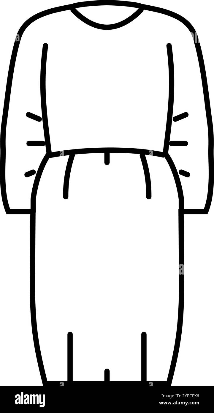 isolation gown ppe protective equipment line icon vector illustration ...