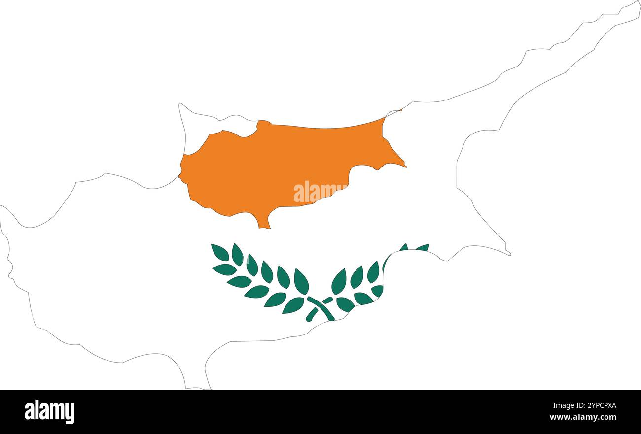 Cyprus Flag in Map, Cyprus Map with Flag, Nation Flag of Cyprus, Cyprus map Stock Vector Image ...