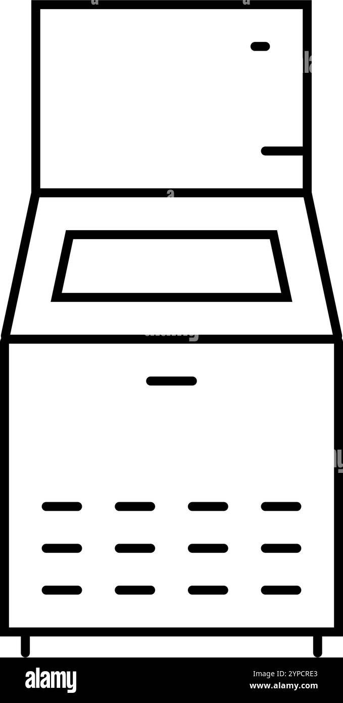 ice maker restaurant equipment line icon vector illustration Stock ...