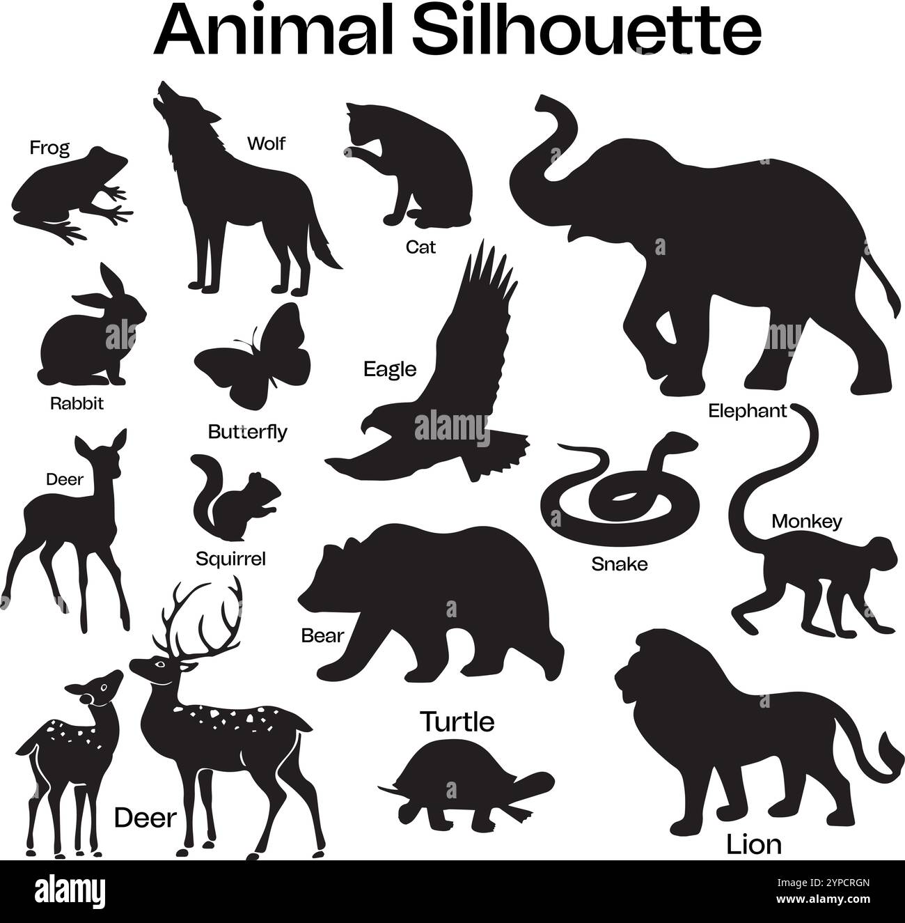 Animal Silhouette, Animals logos collection. Animal logo set. Isolated ...