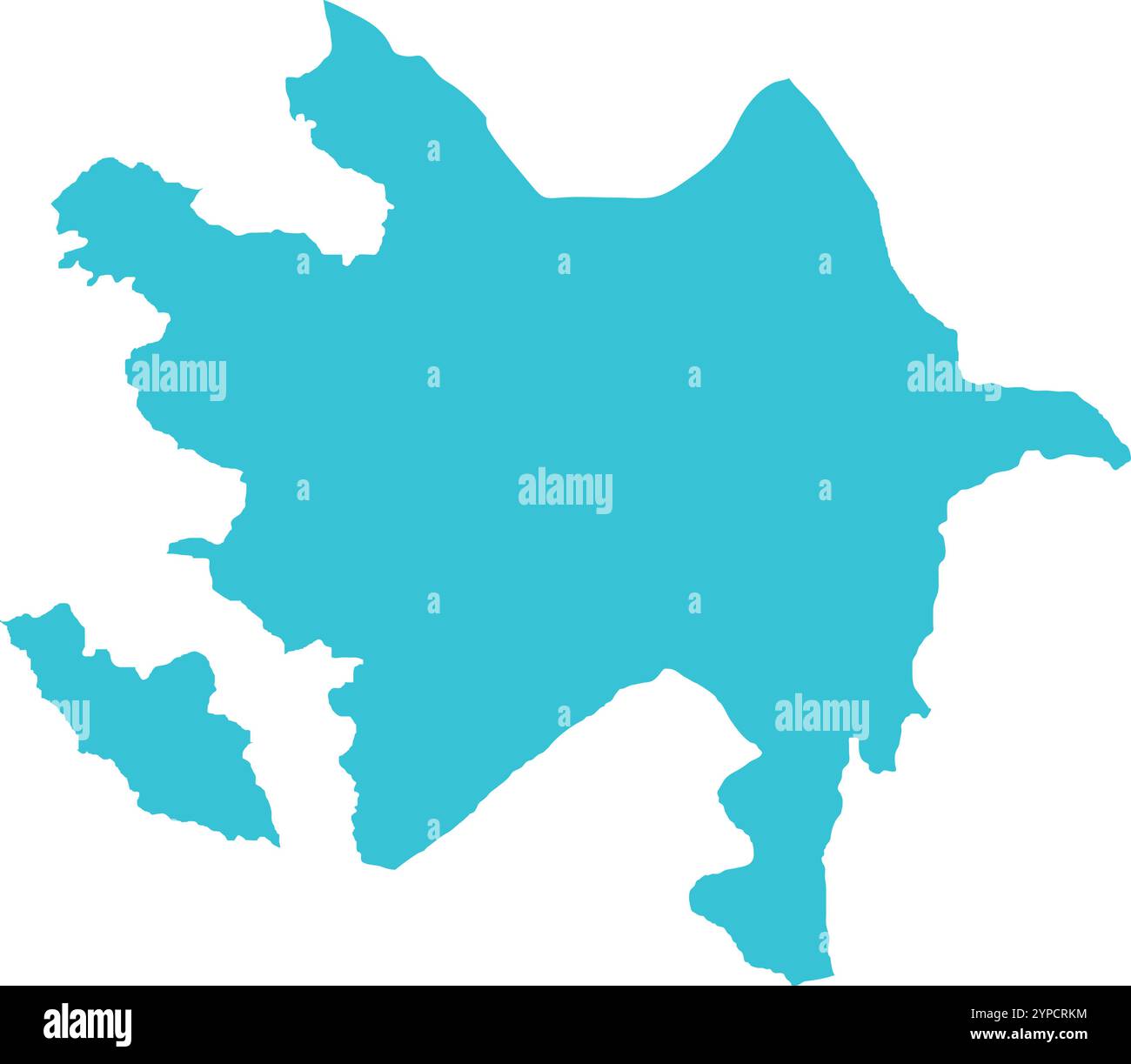 Azerbaijan MAP in Blue, Country Border, Azerbaijan Map, Border line of ...