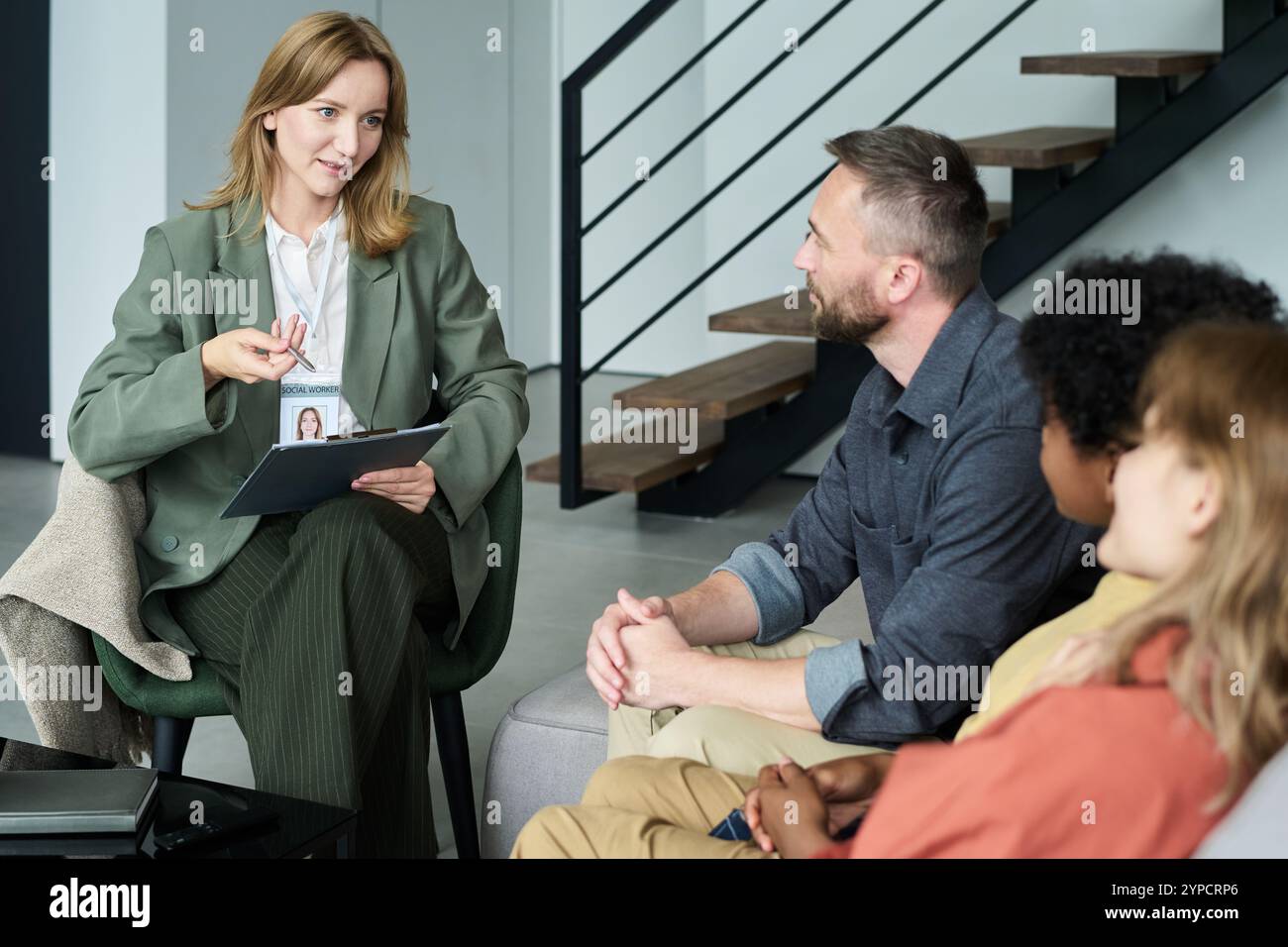 Group of professionals participating in collaborative meeting in modern ...