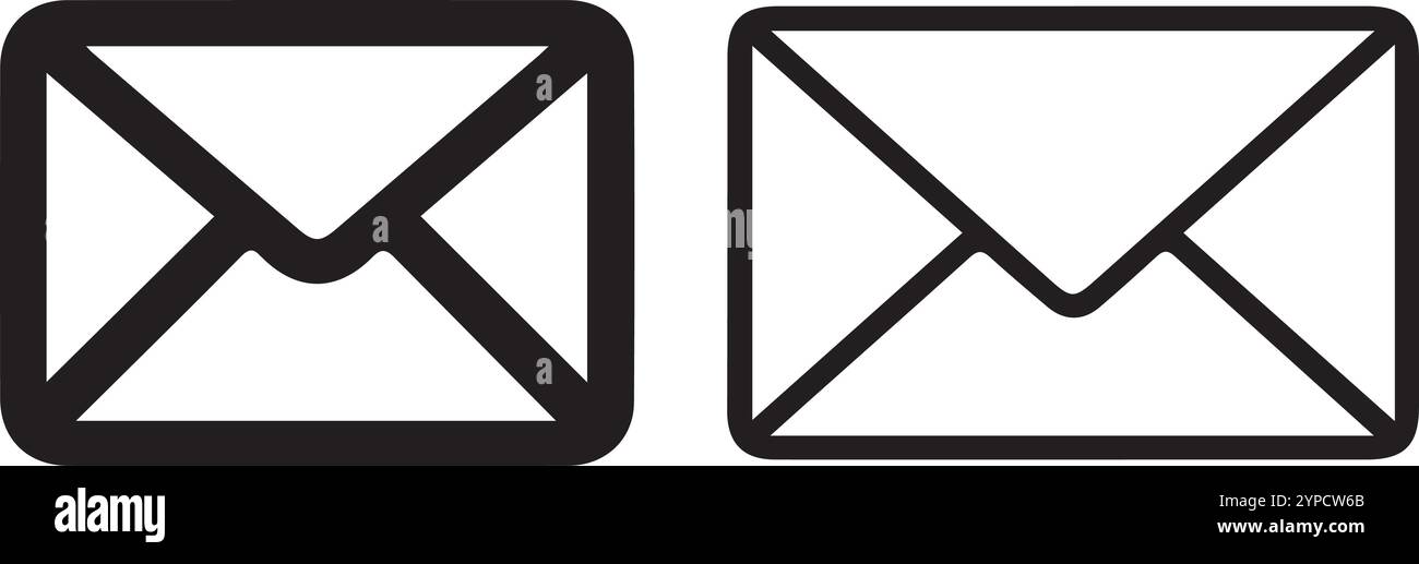 Email icon set. Mail icon set. Email Envelope Icon with Notification ...