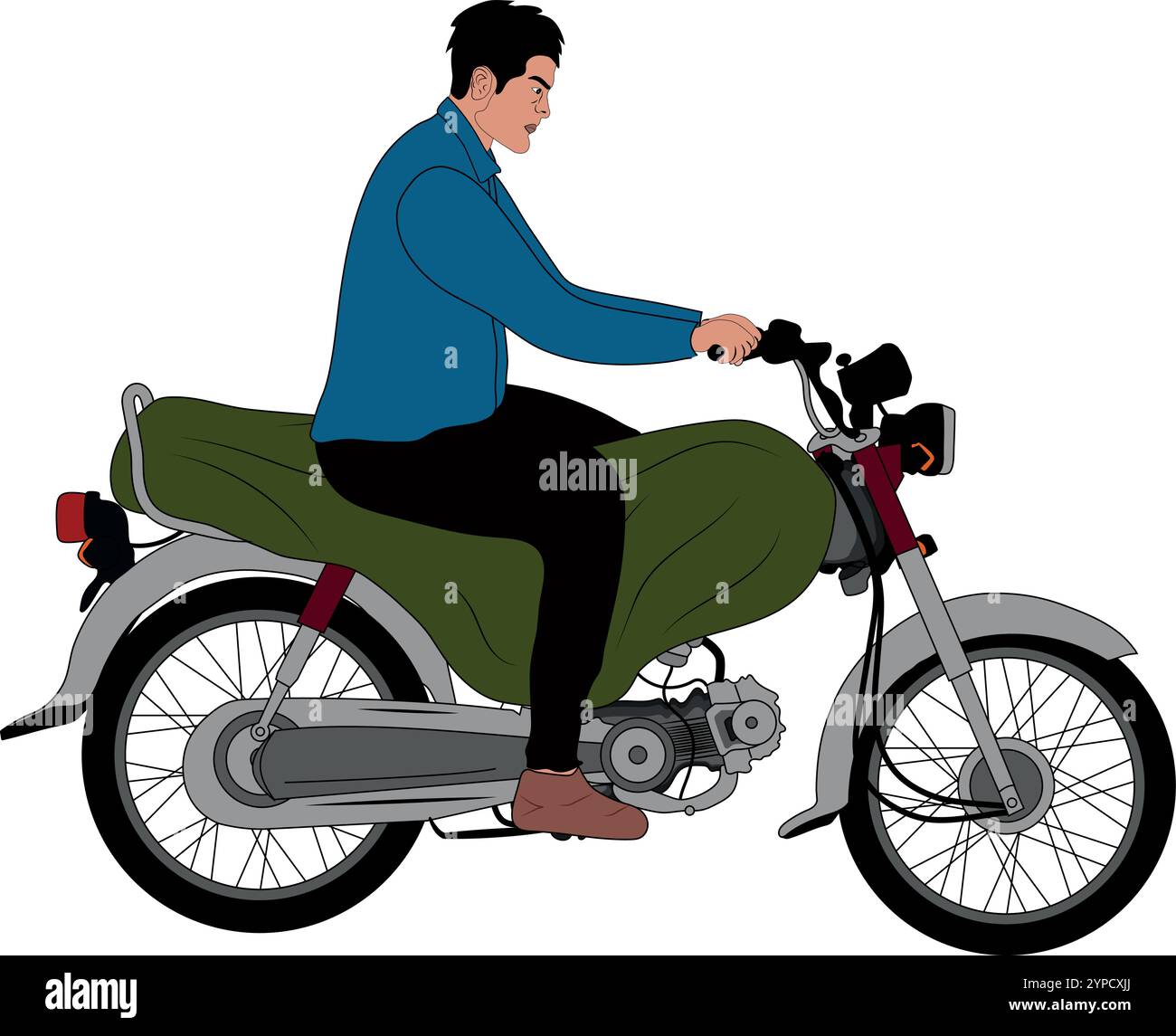 Pakistan Man with a riding a Pakistan Honda CD 70 bike motorcycle ...