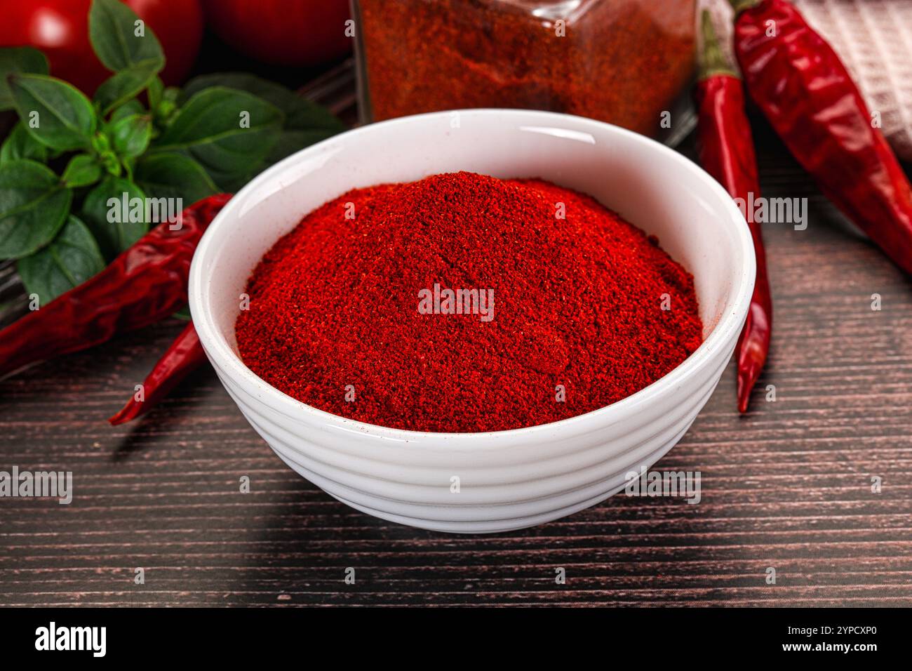 Spicy dry aroma paprika powder in the bowl Stock Photo - Alamy