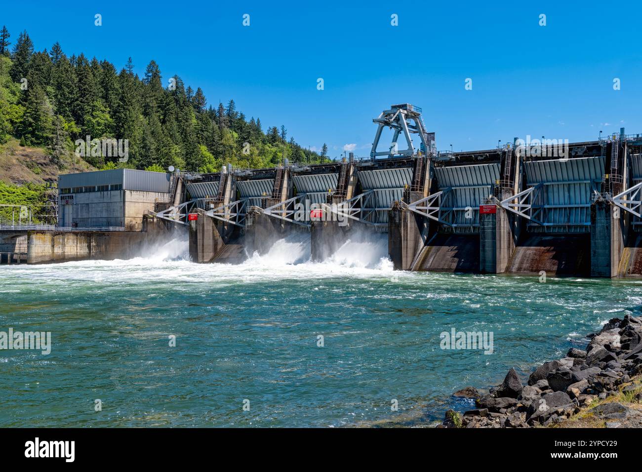 Water from the Middle Fork of the Willamette River cascades through the ...