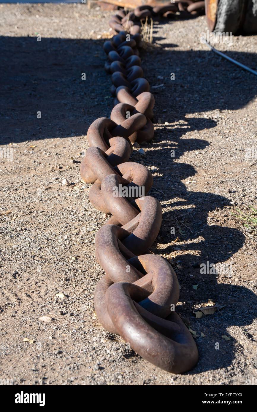 beautiful rusting vintage american industrial anchor chain Stock Photo ...