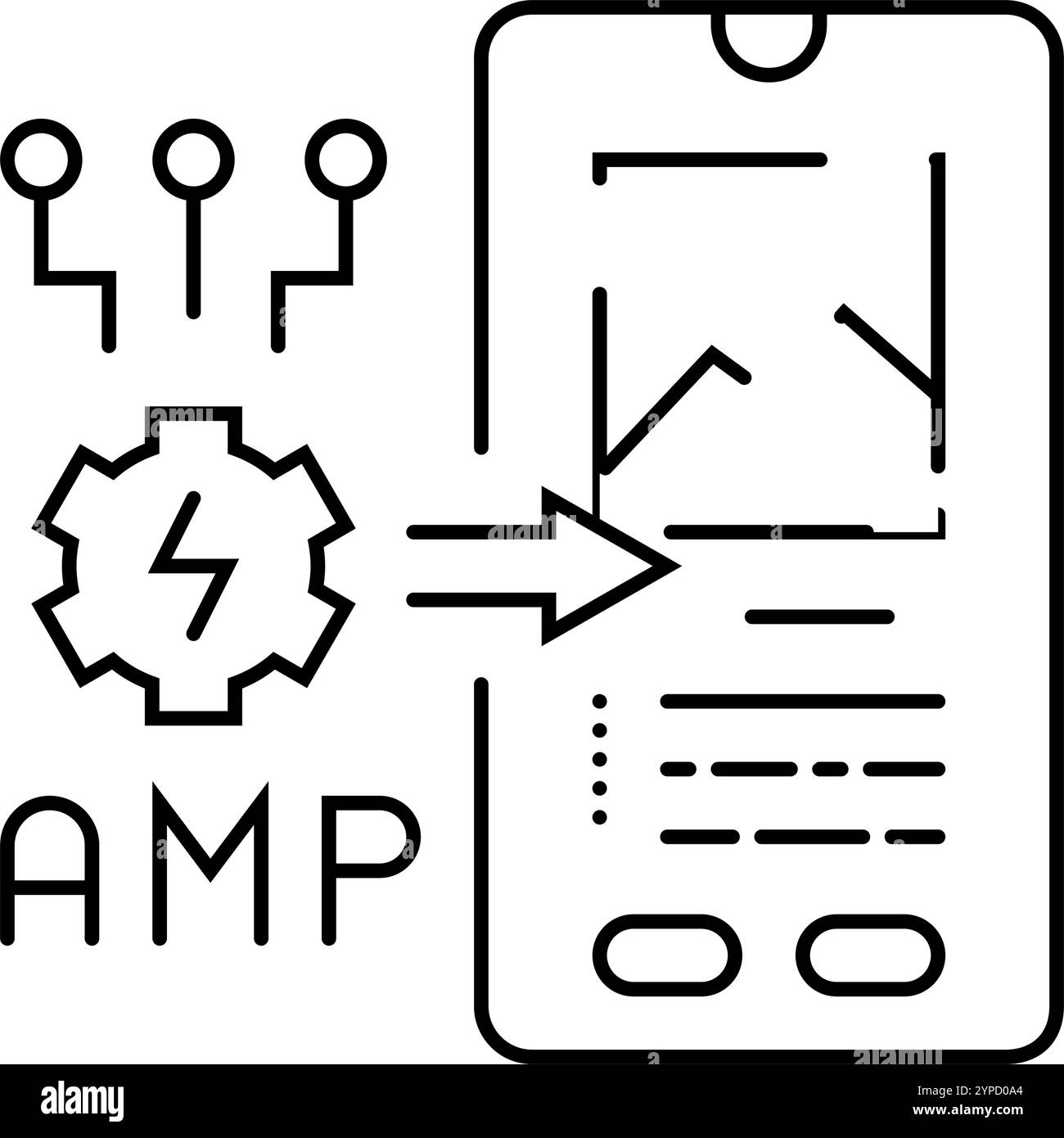 amp accelerated mobile pages seo line icon vector illustration Stock ...