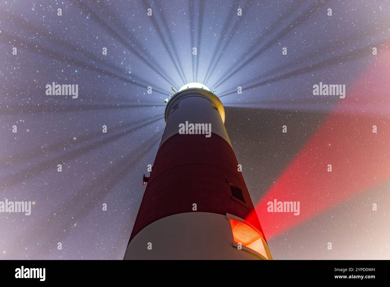 Portland Bill Lighthouse under the stars Stock Photo - Alamy
