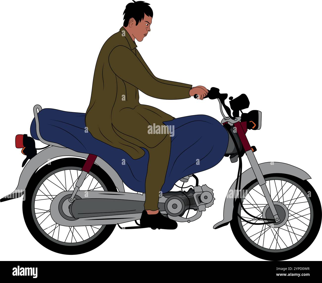 Pakistan Man with a riding a Pakistan Honda CD 70 bike motorcycle ...