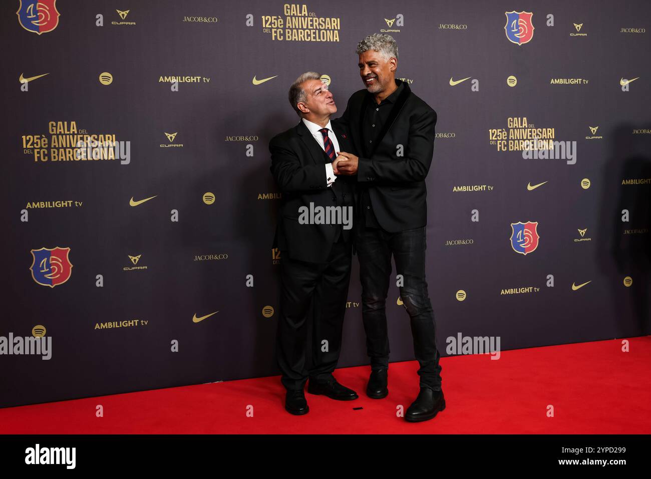 Frank Rijkaard and Joan Laporta, President of FC Barcelona attends the ...